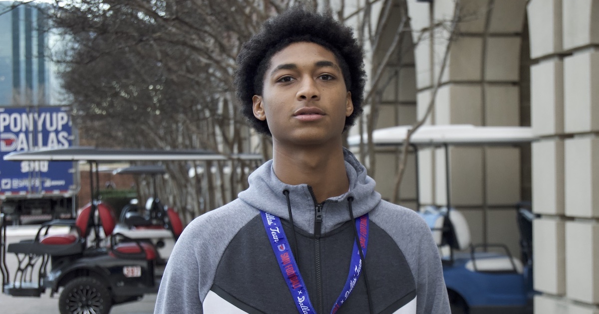2025 WR Xavier Johnson connects with SMU WR coach Rob Likens