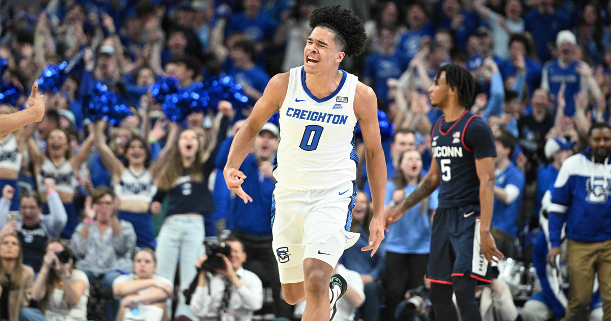 No. 15 Creighton upsets No. 1 UConn, fans storm the court