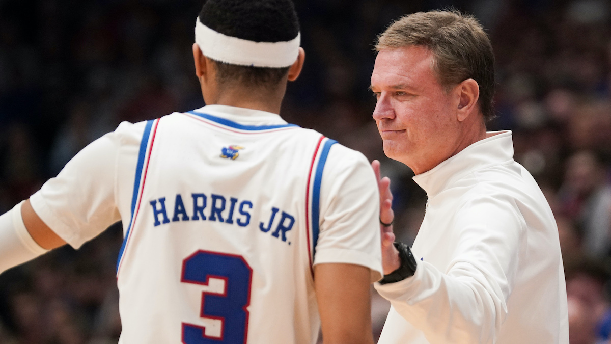 Bill Self content with 1st half effort from Kansas vs. Texas, shares ...