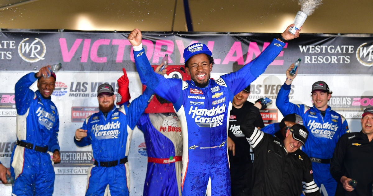 Rajah Caruth wins thrilling Truck Series race from the pole at Las ...