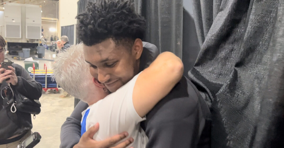 MUST-SEE: Stacey Sheppard hugs Justin Edwards after big win at ...