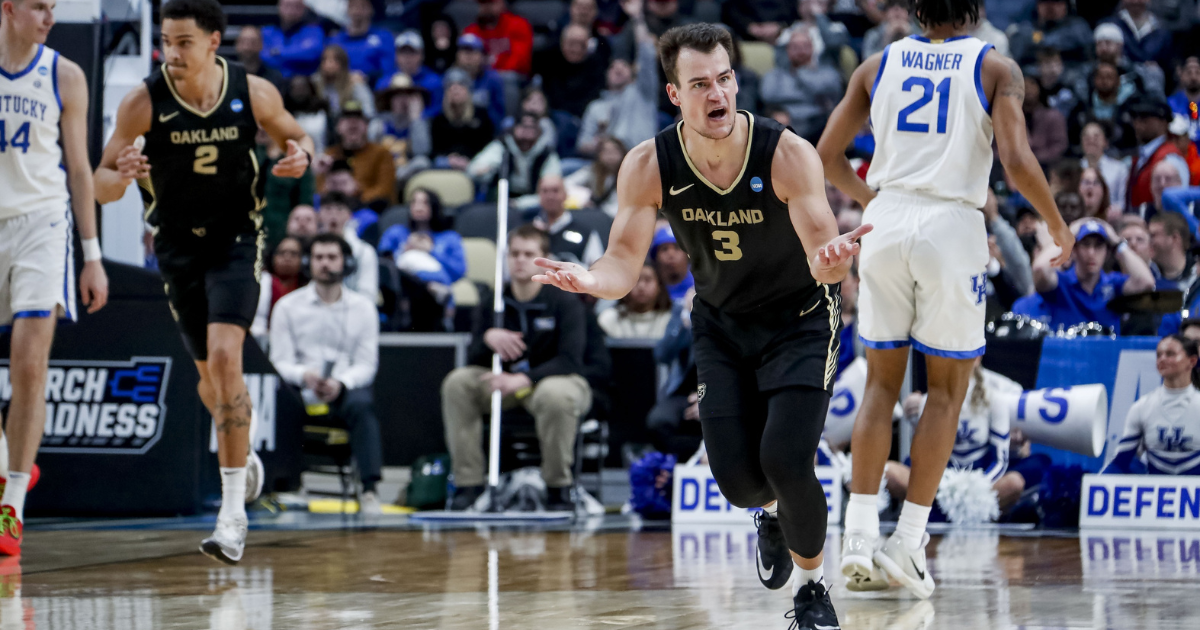 Former Oakland star Jack Gohlke trolls Kentucky in 2025 NCAA Tournament ...