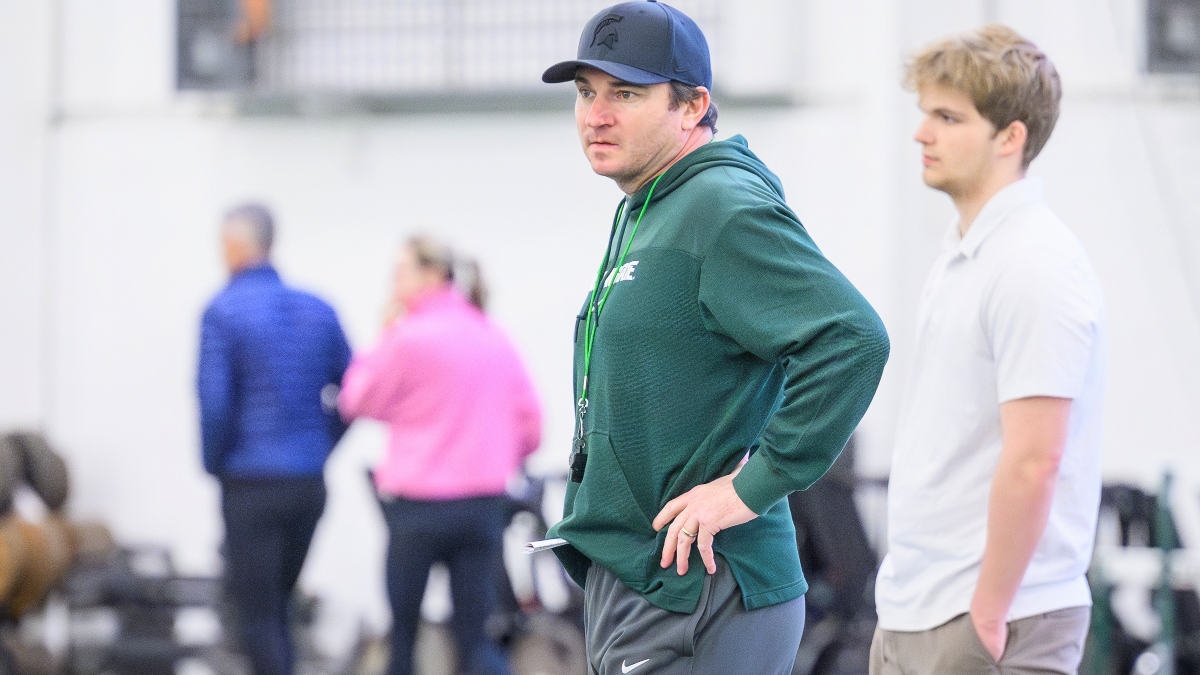 Michigan State HC Jonathan Smith, ready for physical scrimmaging