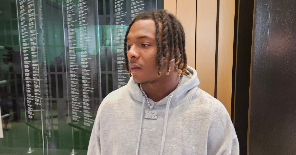 Kaleb Johnson running with an edge