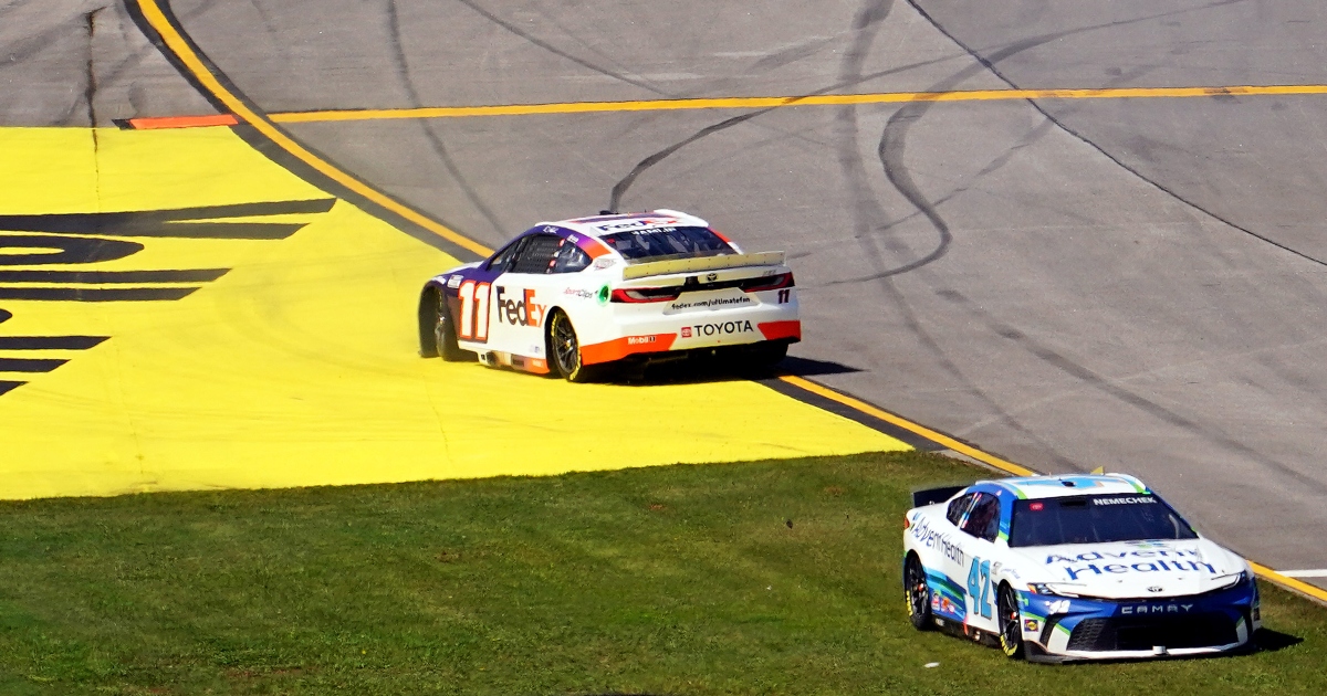 Denny Hamlin opens up about pit road puddles at Talladega, explains why ... Denny Hamlin opens up about pit road puddles at Talladega, explains why ...