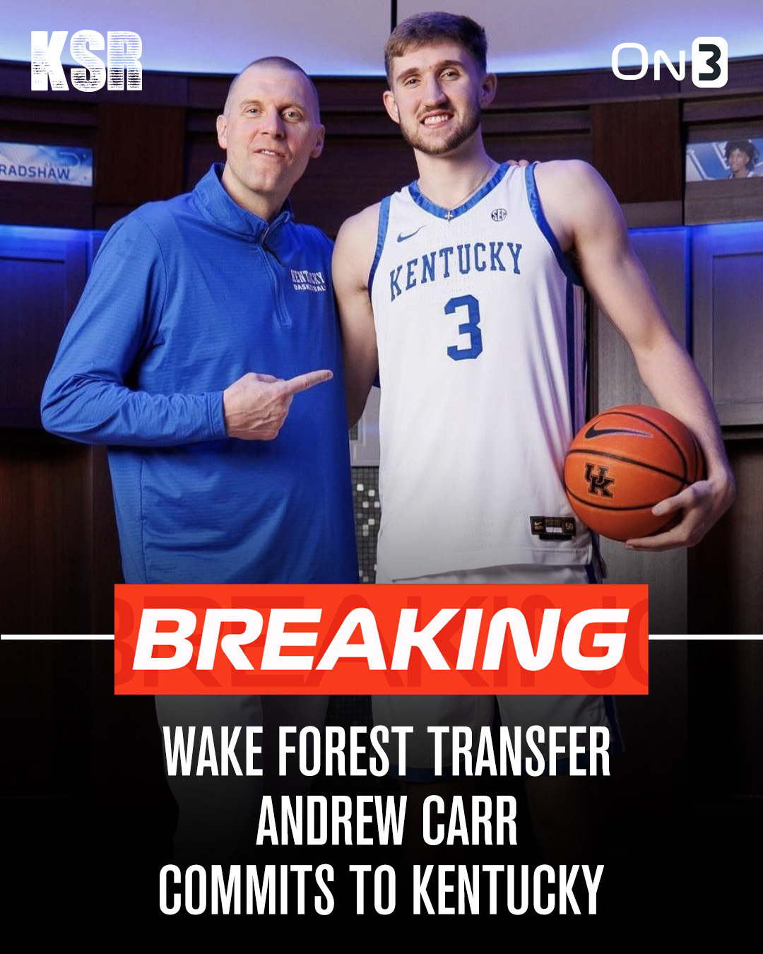 BREAKING: Wake Forest transfer Andrew Carr commits to Kentucky - On3