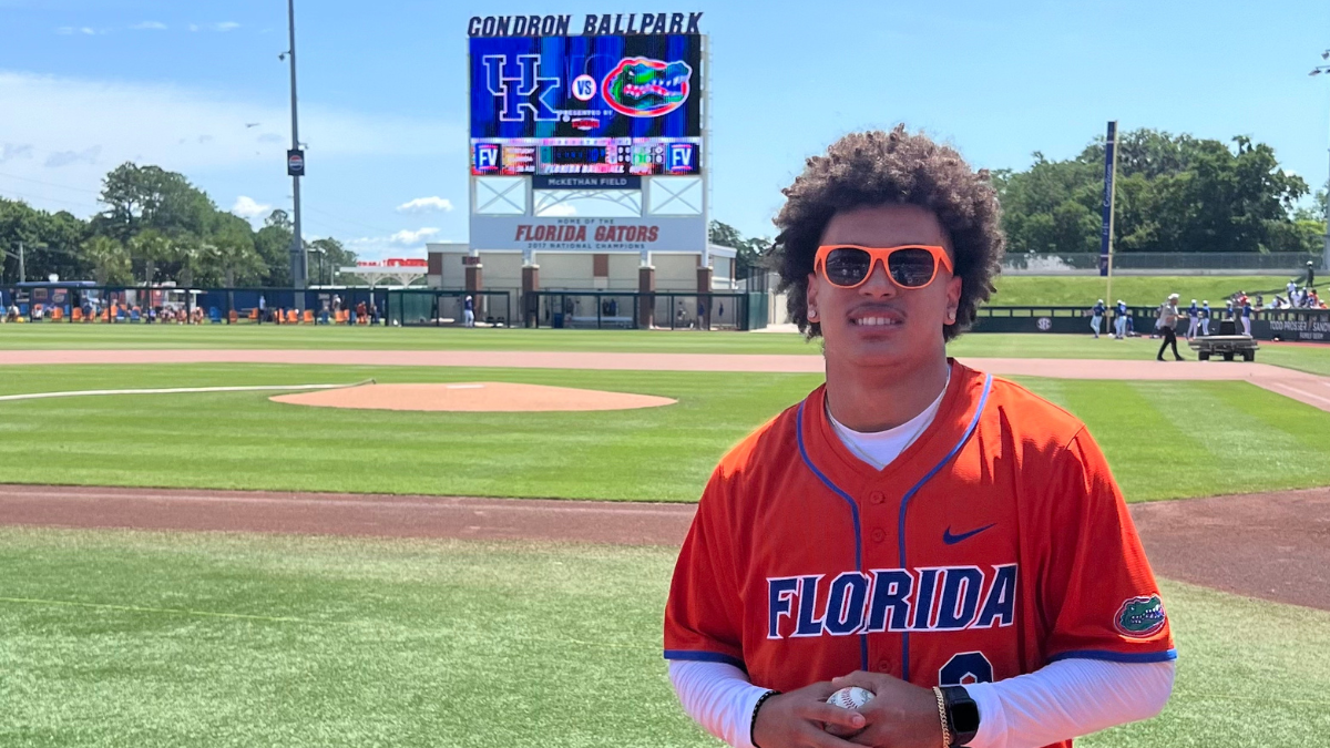 Eugene Wilson throws out ceremonial first before baseball game
