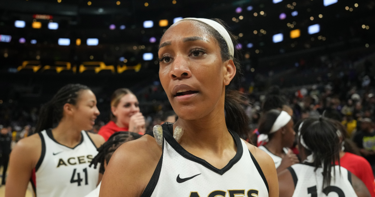 A'ja Wilson pulls up to Las Vegas Aces game wearing Dawn Staley t-shirt ...
