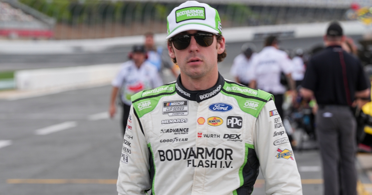 Denny Hamlin reacts to Ryan Blaney running out of gas at Gateway, explains what 'likely' happened