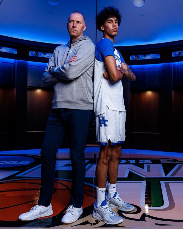 LOOK: 5-star SF Will Riley rocks Kentucky uniform during official visit