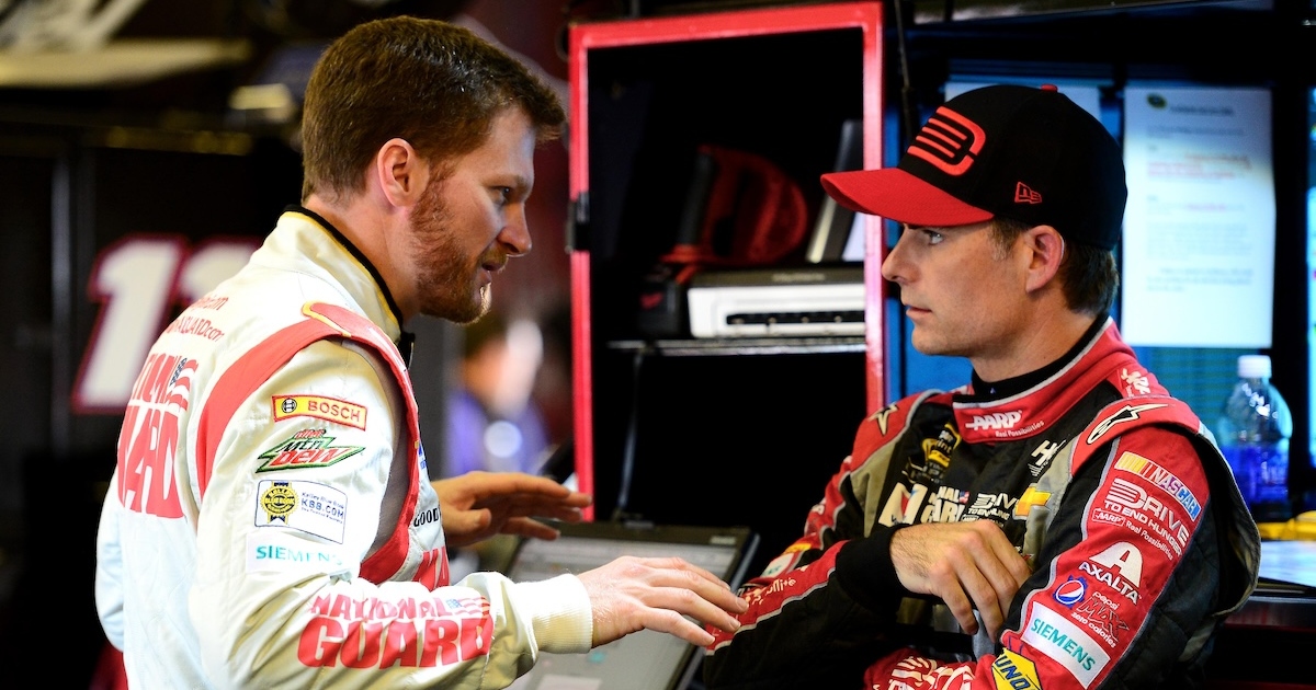 Dale Earnhardt Jr. busts Jeff Gordon chops to Alex Bowman ahead of ...