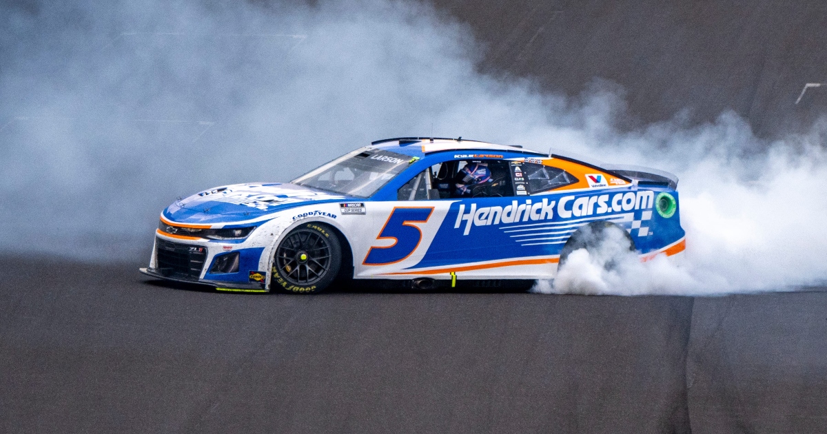 Denny Hamlin considers if Kyle Larson jumped the start in Brickyard 400 ...