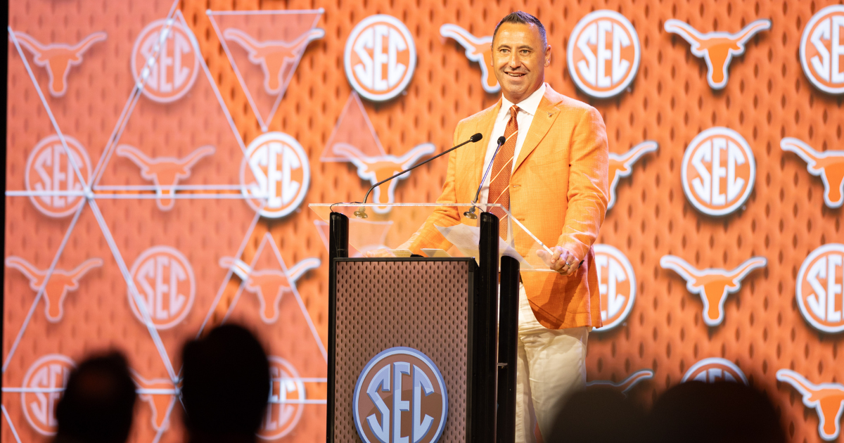 Speaking to coaches at the THSCA convention, Steve Sarkisian emphasizes ...