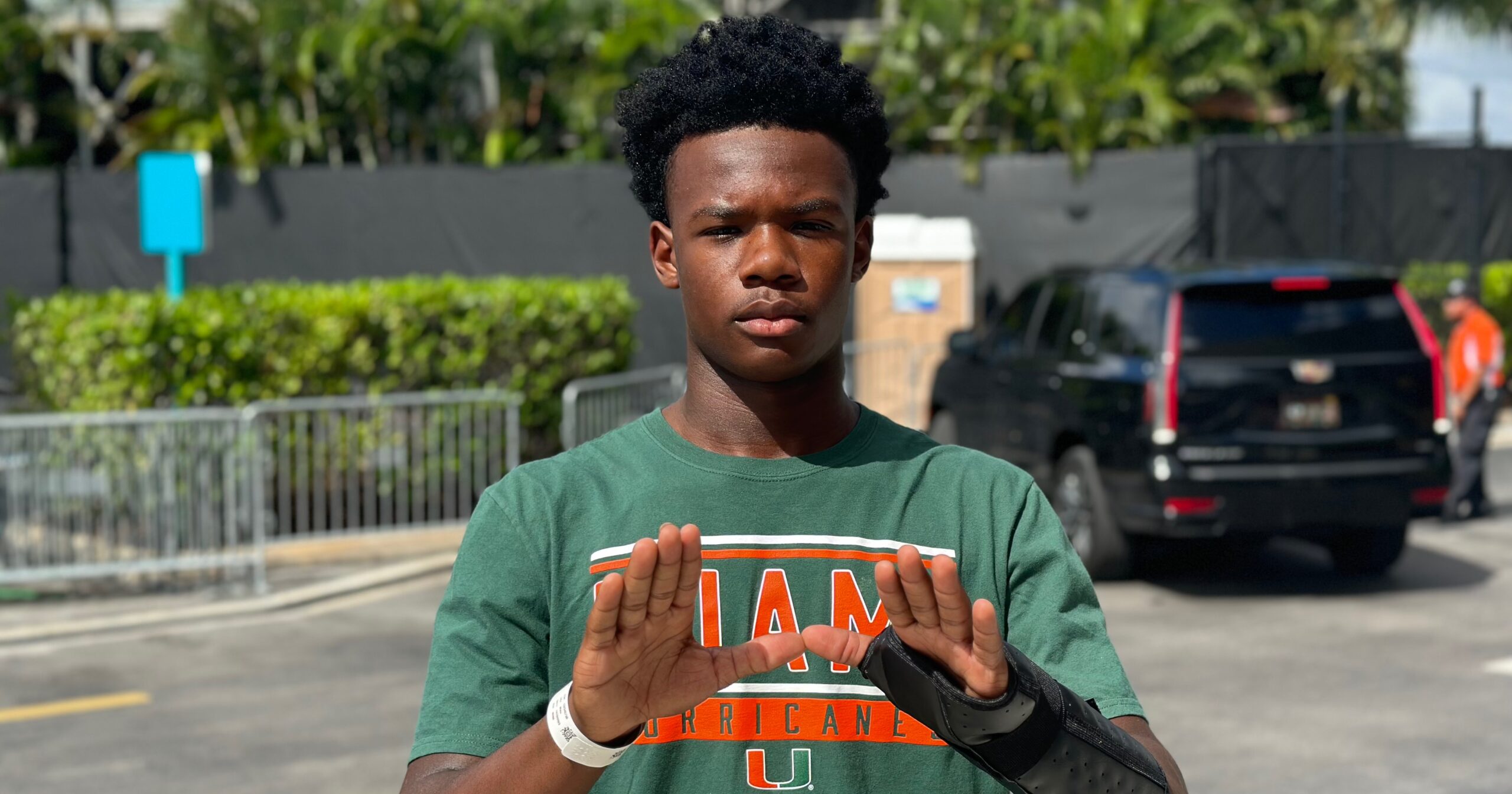 2028 QB Neimann Lawrence was back at Miami for the Virginia Tech game ...