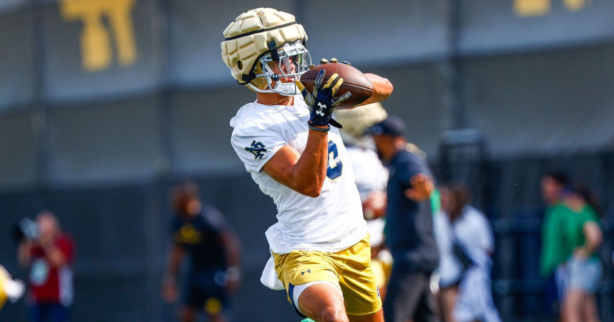 Is Jordan Faison practicing with Notre Dame football this spring?