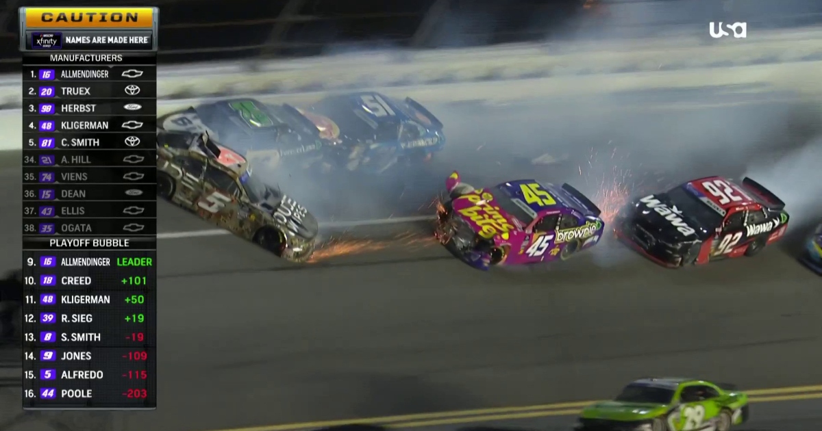 Jeffrey Earnhardt, Caesar Bacarella take massive hits in huge wreck ...