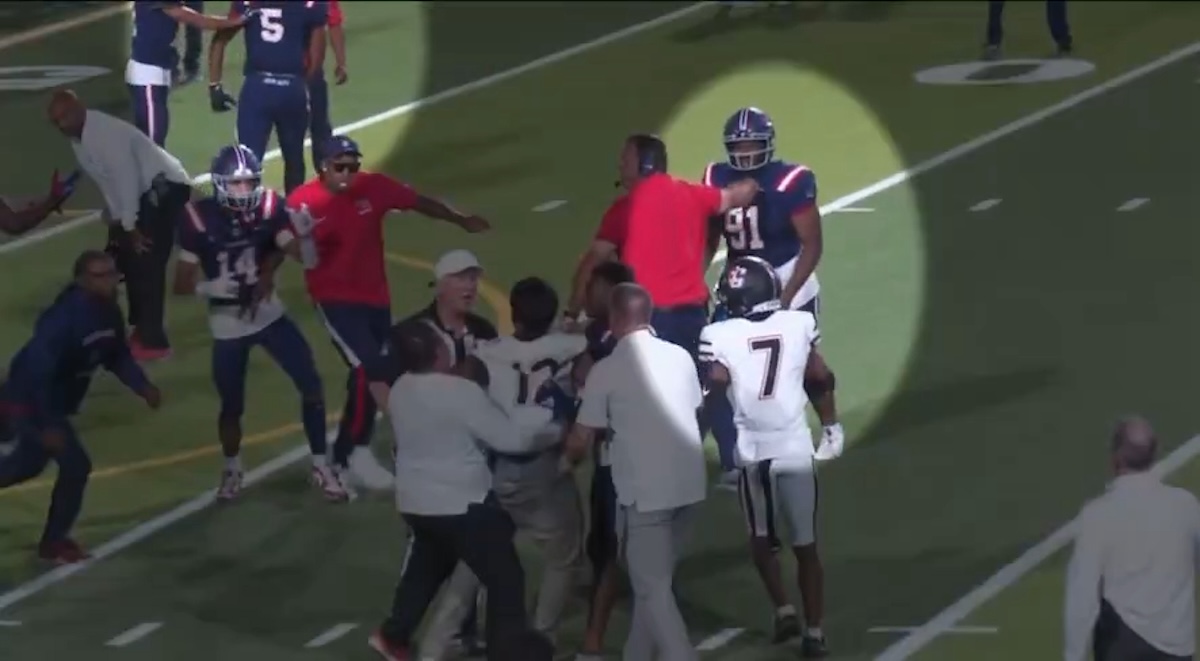 California high school football game called early after on-field brawl ...