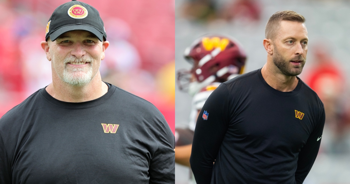 Commanders HC Dan Quinn gives Kliff Kingsbury game ball after beating ...