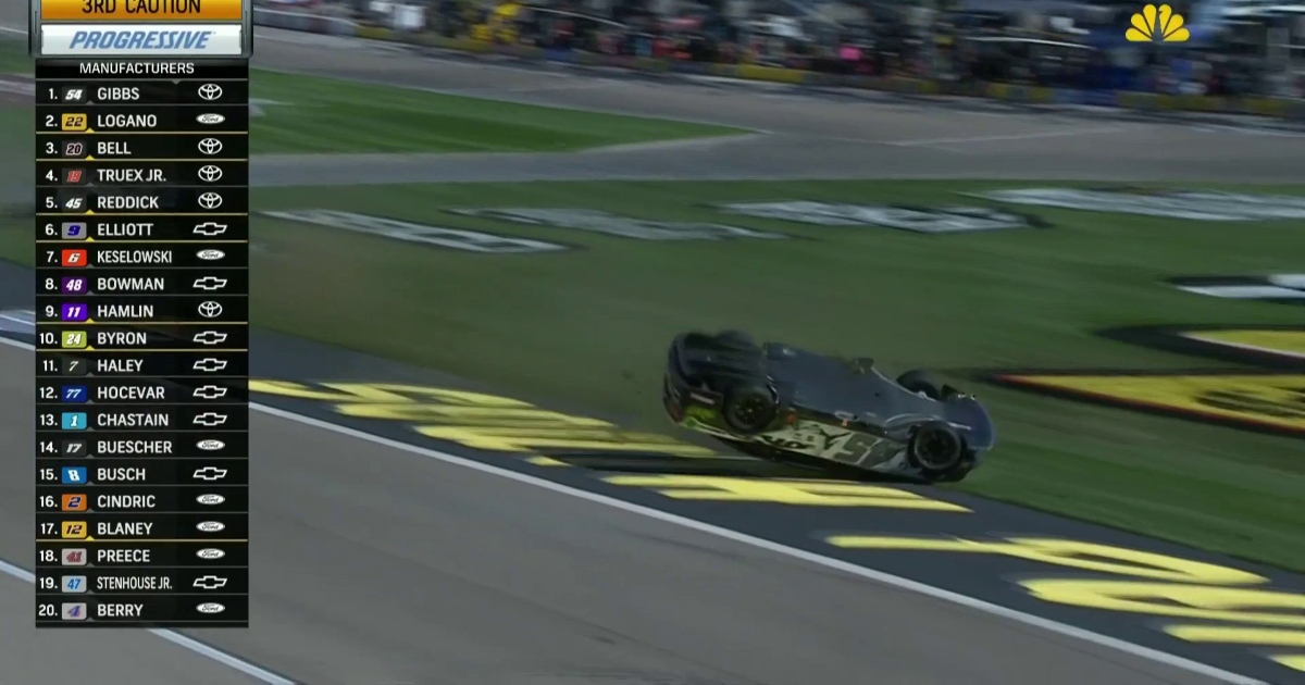Tyler Reddick flips, keeps driving after hard wreck with Chase Elliott ...