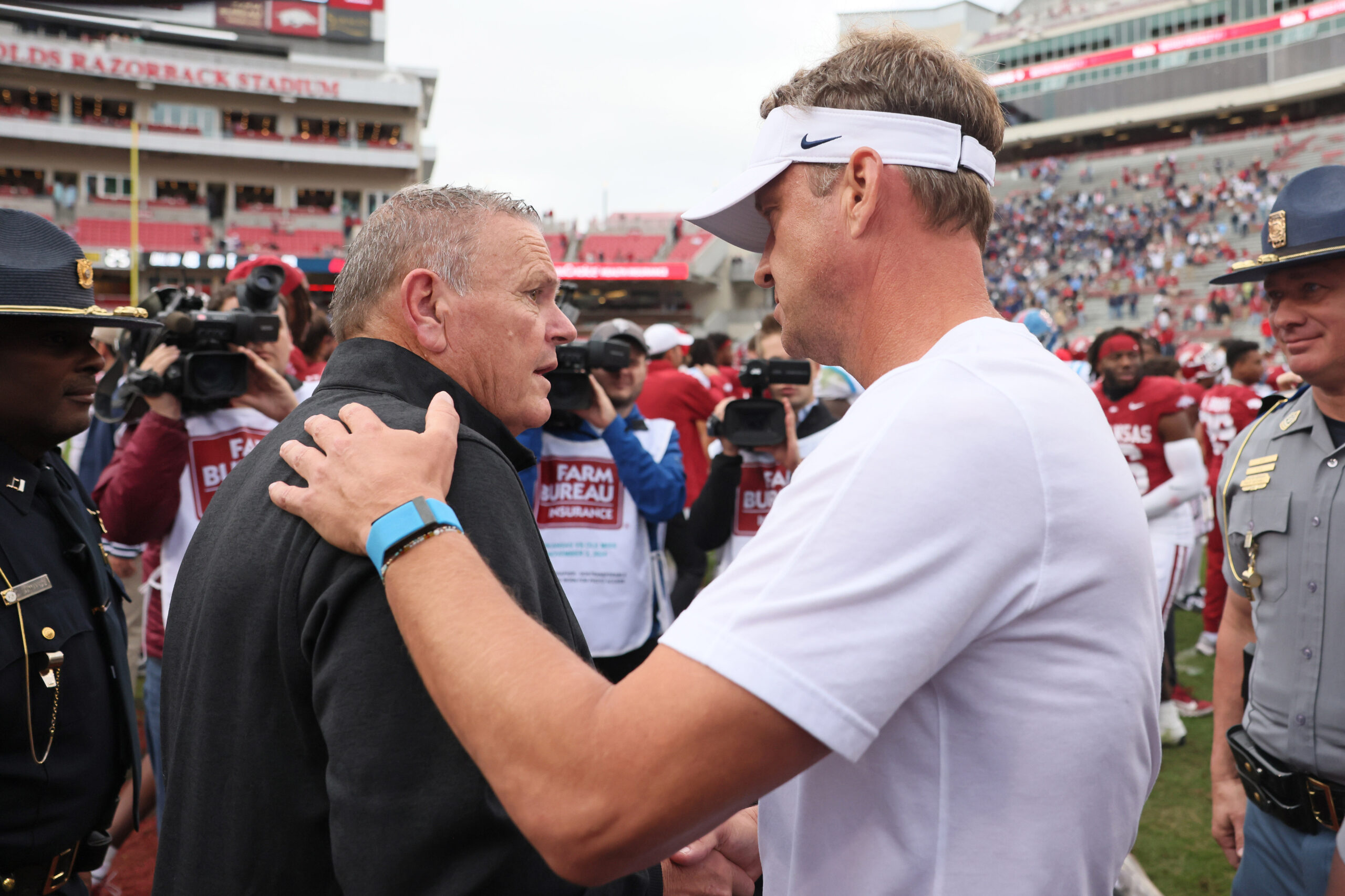 Sam Pittman addresses concerns of Ole Miss tipping Arkansas plays after ...