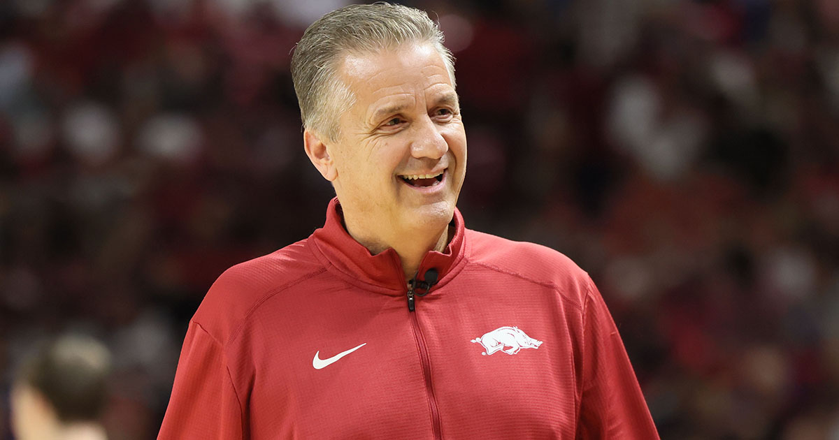 John Calipari receives game ball after first home win as Arkansas head ...