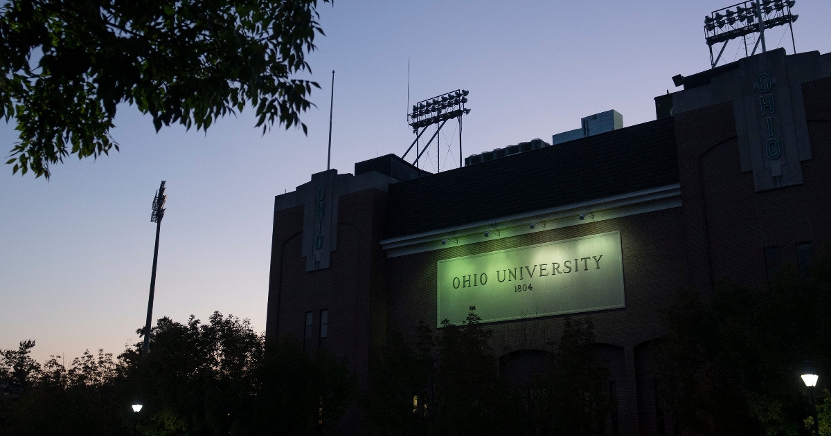 Firemen use chainsaws to cut into credential booth during Ohio vs ...