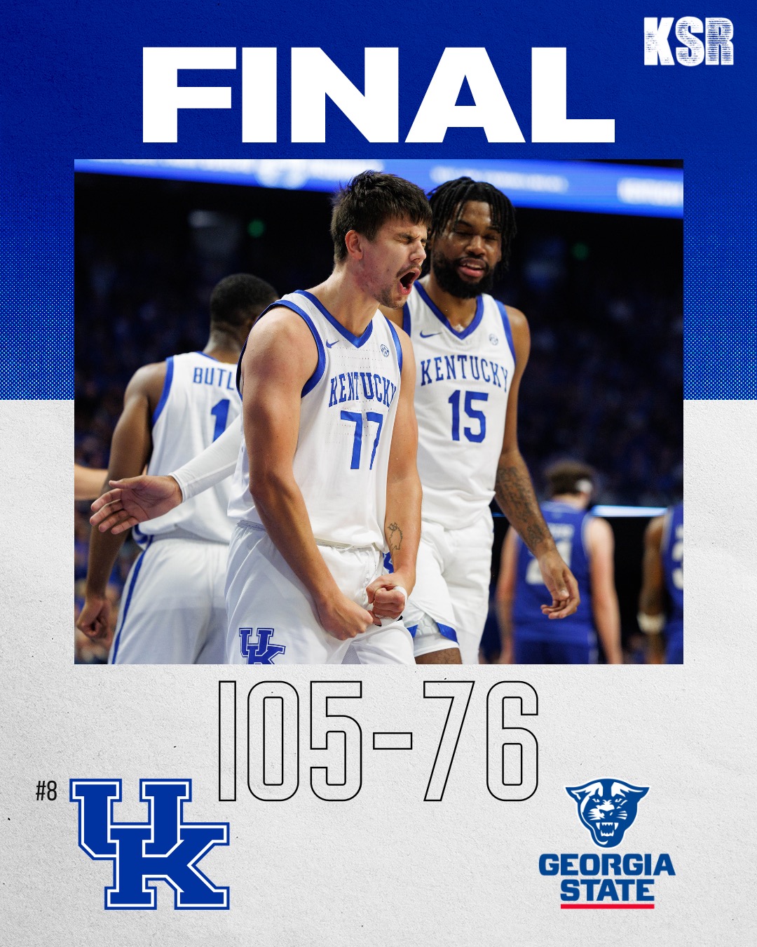 FINAL: Second-half scuffle sparks No. 8 Kentucky in 105-76 win over ...
