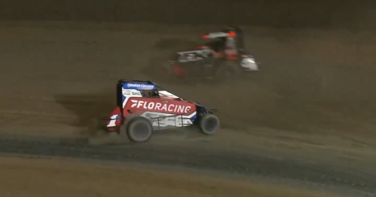 Corey Day spins out Kyle Larson on way to winning Turkey Night Grand Prix