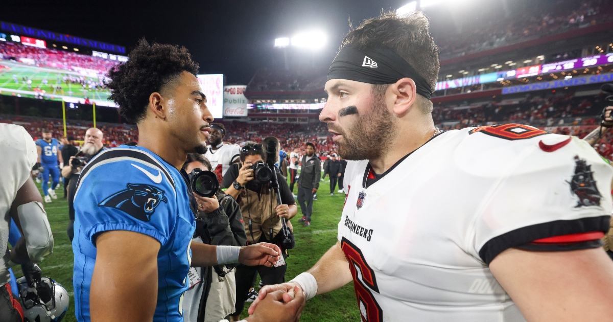 Baker Mayfield, Bryce Young share heartwarming moment after Buccaneers ...