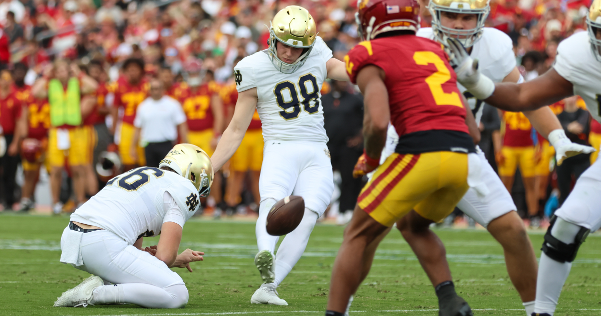 What Notre Dame coach said about kicker Mitch Jeter's struggles