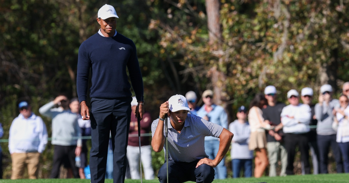 Tiger Woods, son Charlie, shoot 59 at PNC Championship, tied for lead entering final round - On3