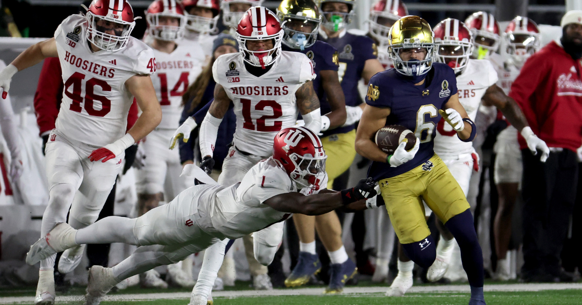 Analyzing all 10 Jordan Faison targets in Notre Dame CFP win vs. Indiana