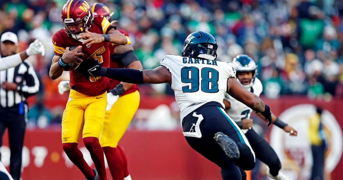 Jalen Carter injury: Eagles DT hurt in NFC Championship vs. Washington ...