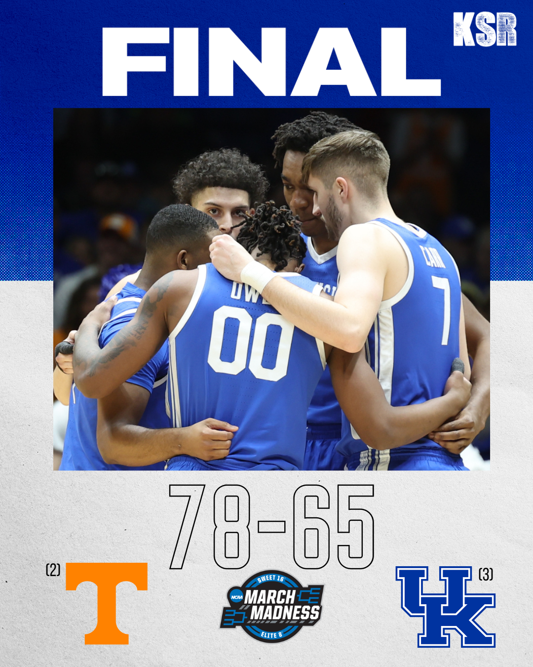 FINAL: Kentucky knocked out of NCAA Tournament with tough loss to Tennessee