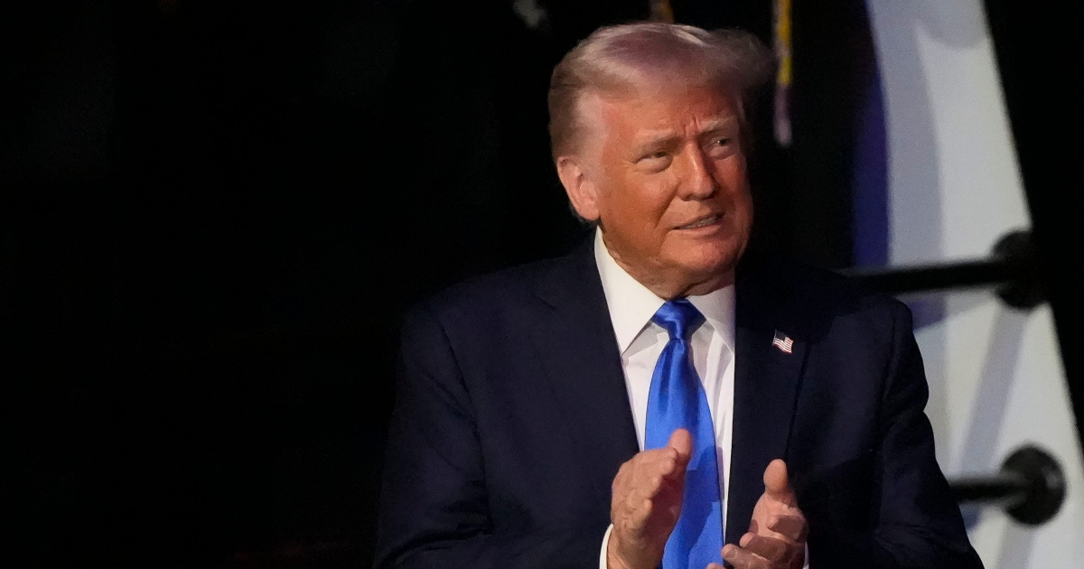 President Donald Trump arrives to MetLife Stadium ahead of Chelsea vs. PSG Club World Cup final ...