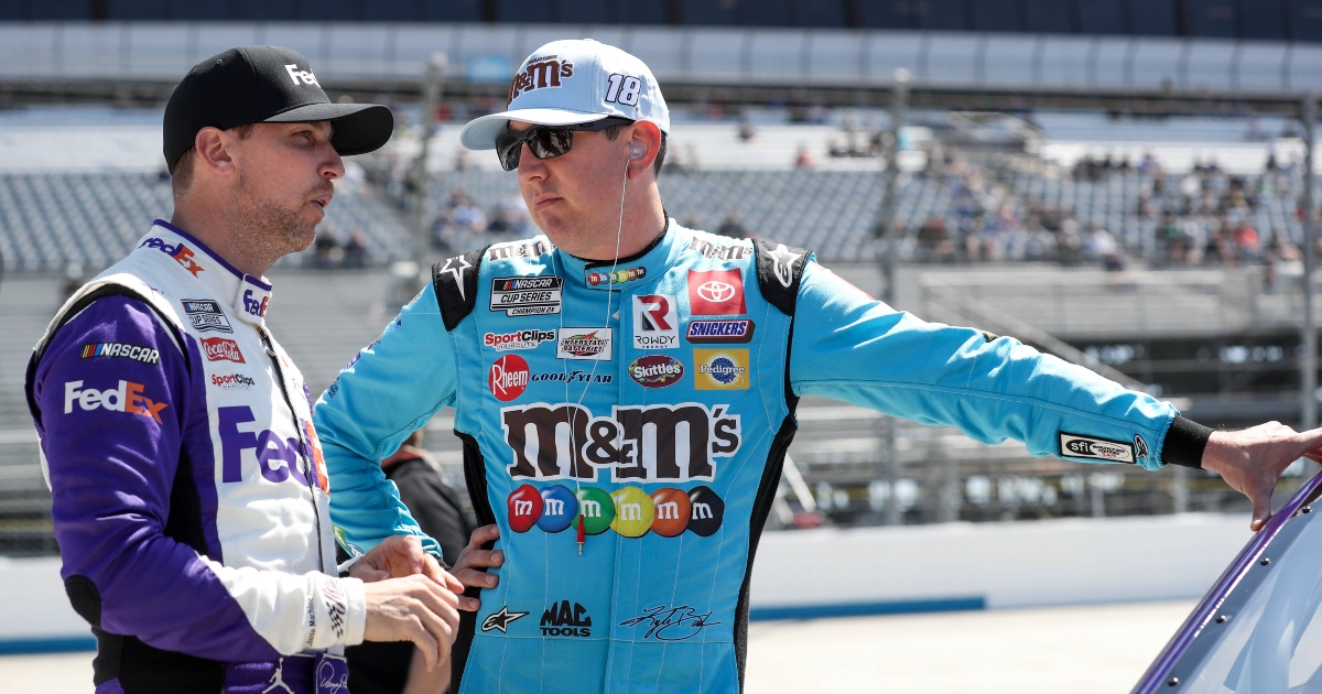 Denny Hamlin reacts to breaking Kyle Busch JGR Cup Series record with 57th win