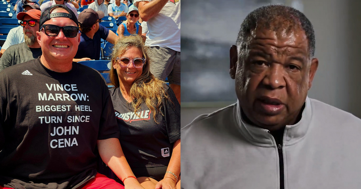 Louisville fan in Vince Marrow t-shirt probably doesn't want to see ...