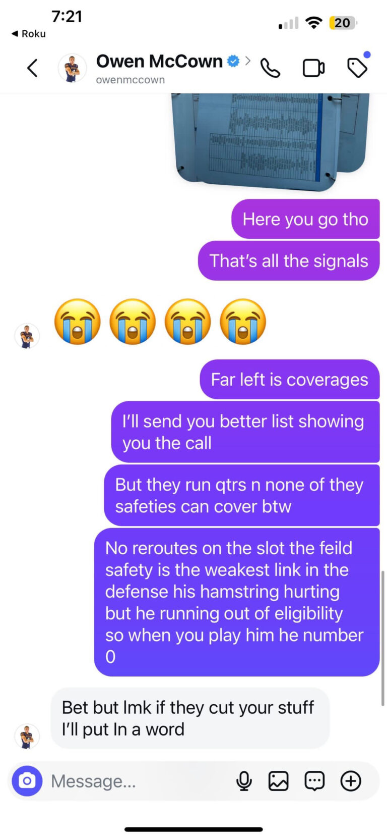 SOURCES: Messages Between former Memphis Safety & UTSA QB Surface - On3