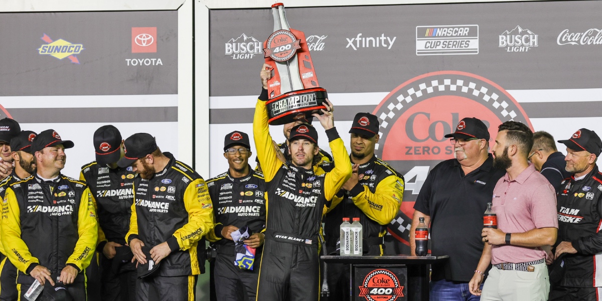 Denny Hamlin shouts out Ryan Blaney for doing 'God's work' at Daytona, keeping NASCAR fans sane ...