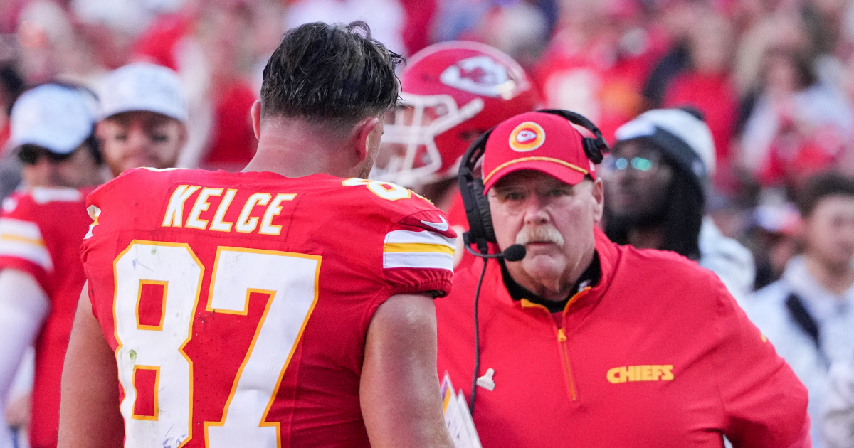 Andy Reid bumps Travis Kelce amid heated exchange on Chiefs sideline - On3