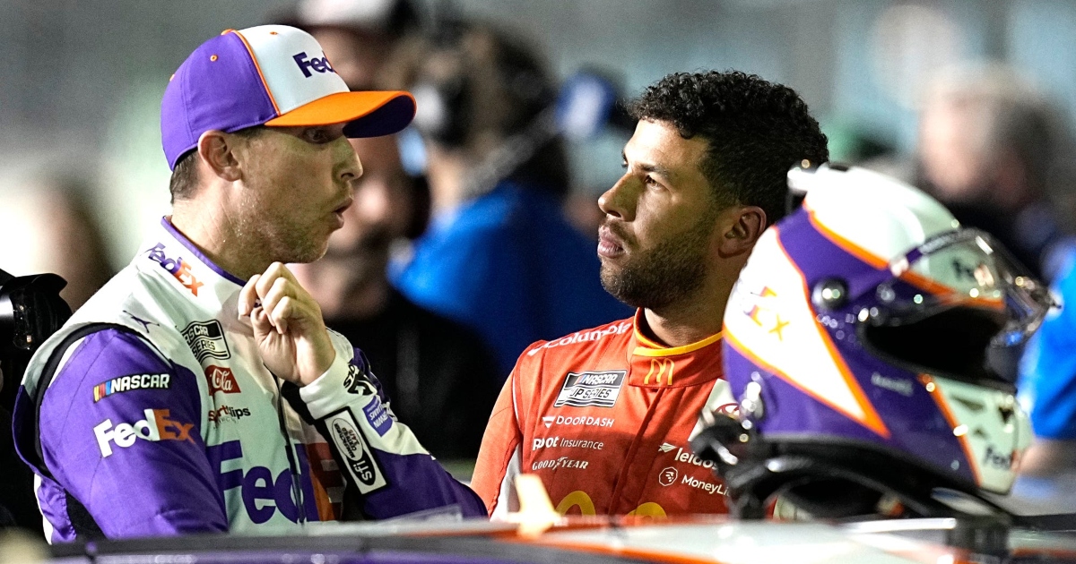 Dale Earnhardt Jr. 'can't applaud' Denny Hamlin, Bubba Wallace Kansas battle: 'Not like that'