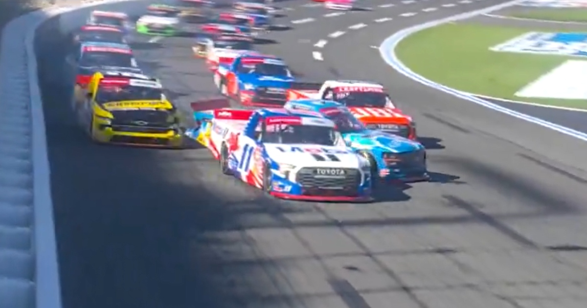 Corey Heim, Layne Riggs wrecked by Grant Enfinger on Lap 1 at the Roval