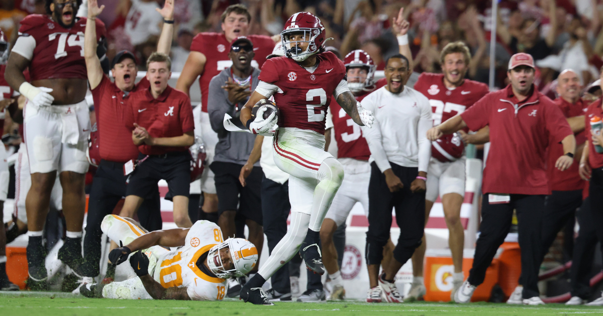 Zabien Brown's 99-yard pick six helps lift Alabama past Tennessee