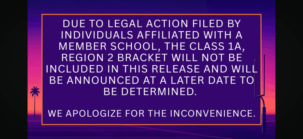 Florida's Class 1A, Region 2 football bracket release delayed due to legal action - On3