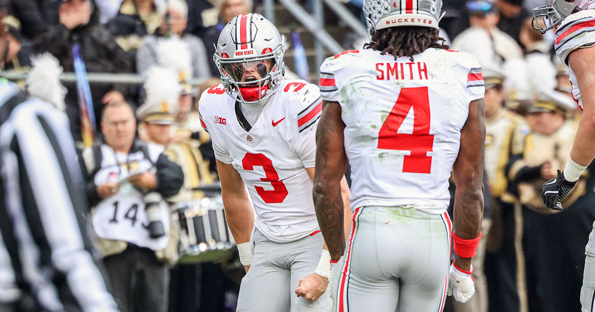 Short-handed Ohio State offense toys around in easy win at Purdue