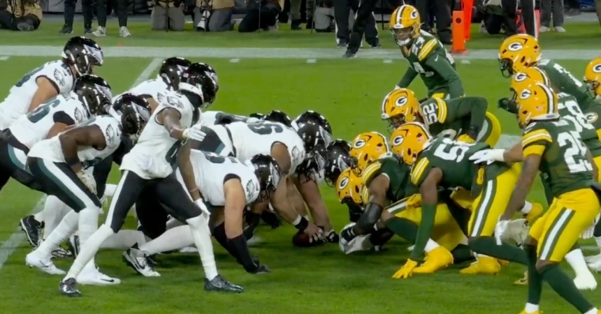 NFL officials miss blatant penalty on Eagles Tush Push vs. Packers - On3