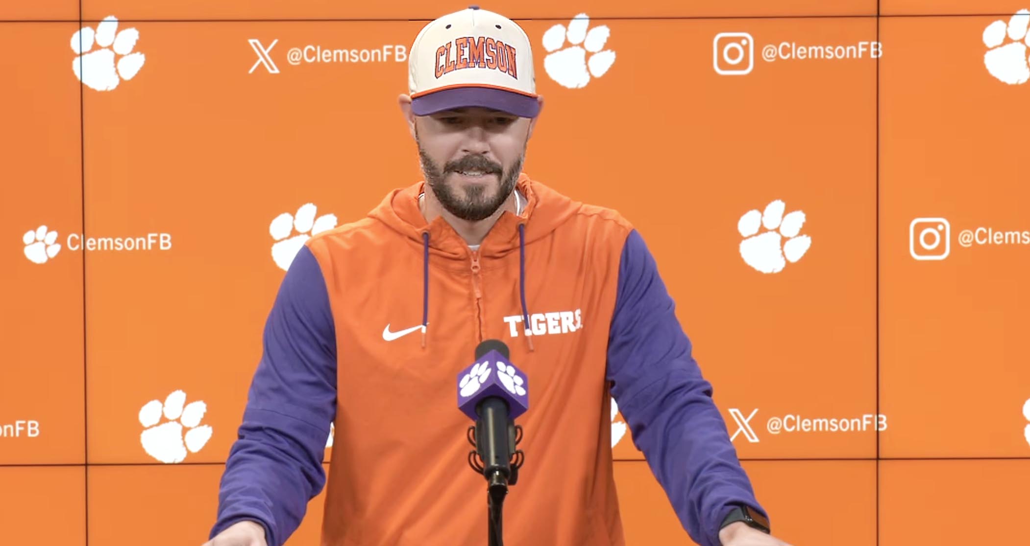 WATCH: Garrett Riley and Wednesday Clemson Football Player Interviews - On3