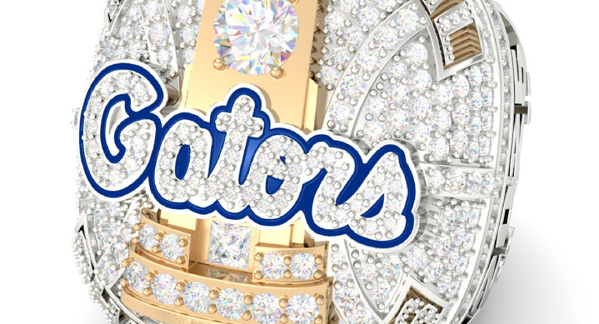 Looking at the Florida Gators basketball championship ring