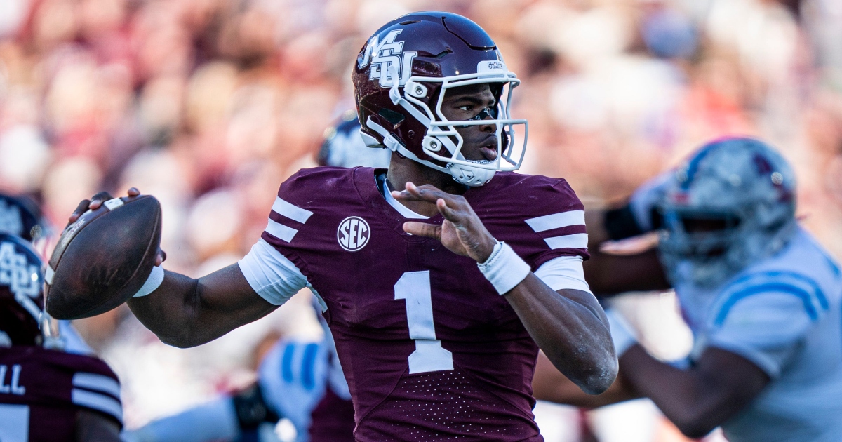 Kamario Taylor injury update: Mississippi State QB carted off after ...