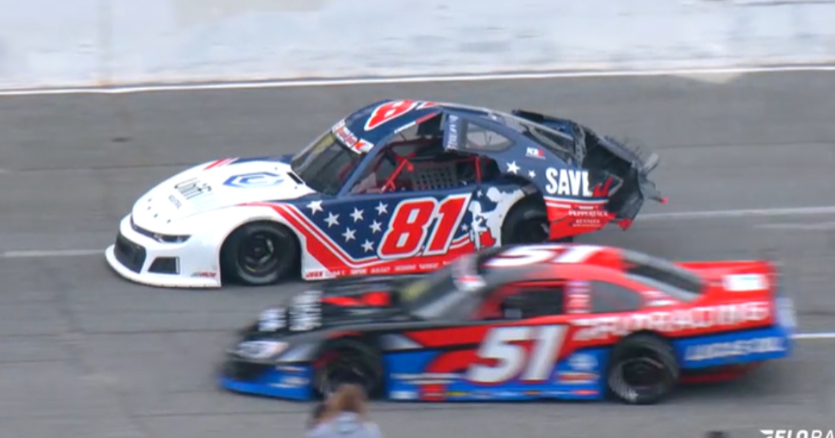 Body ripped off Carson Brown's late model in strange Snowball Derby wreck